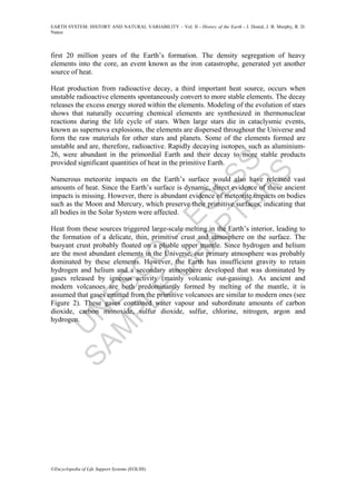 History of the Earth described by geologic events | PDF