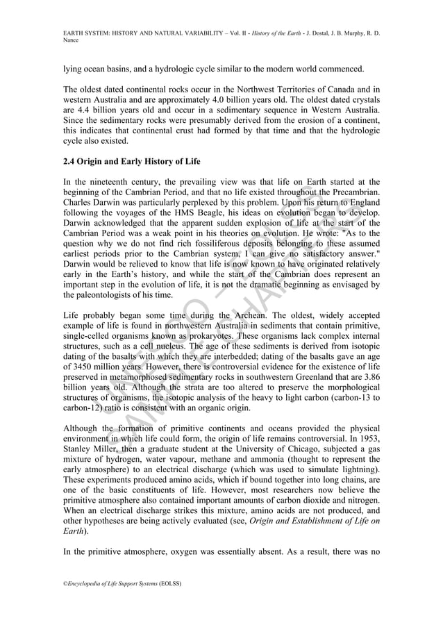 History of the Earth described by geologic events | PDF