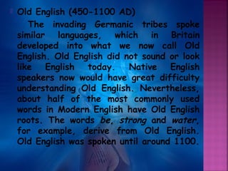 History of the english language | PPT