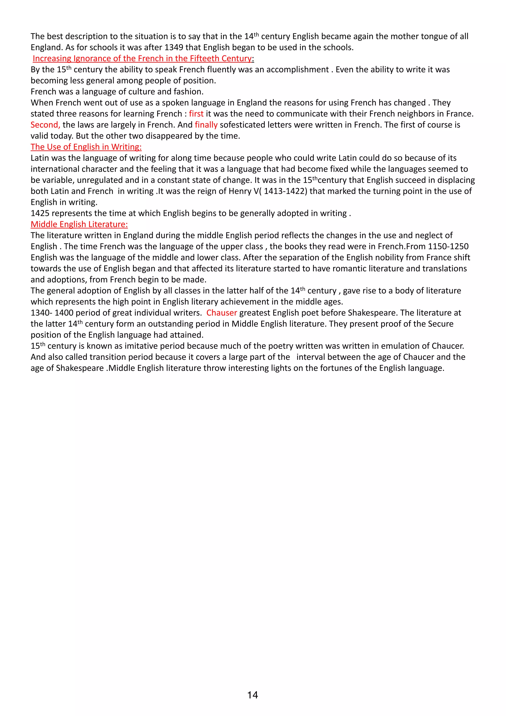 History of the English Language | PDF
