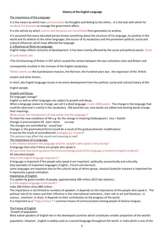 History of the English Language | PDF
