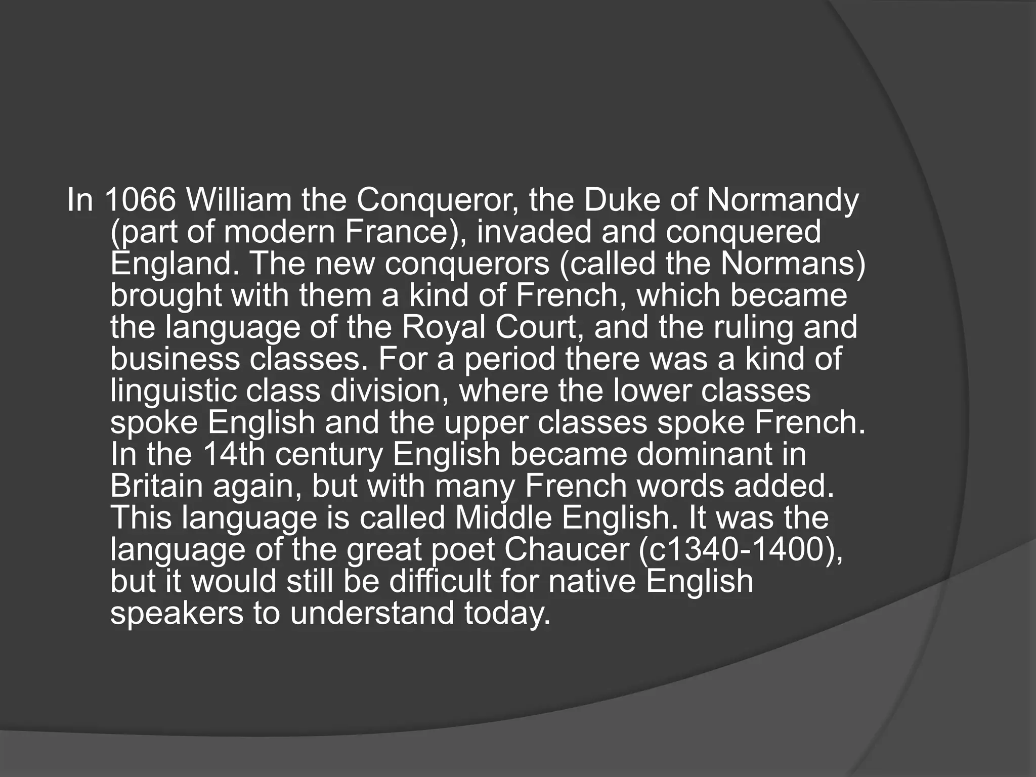 History of the english language | PPT