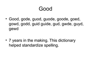 History of the English Language in Presentation | PPT