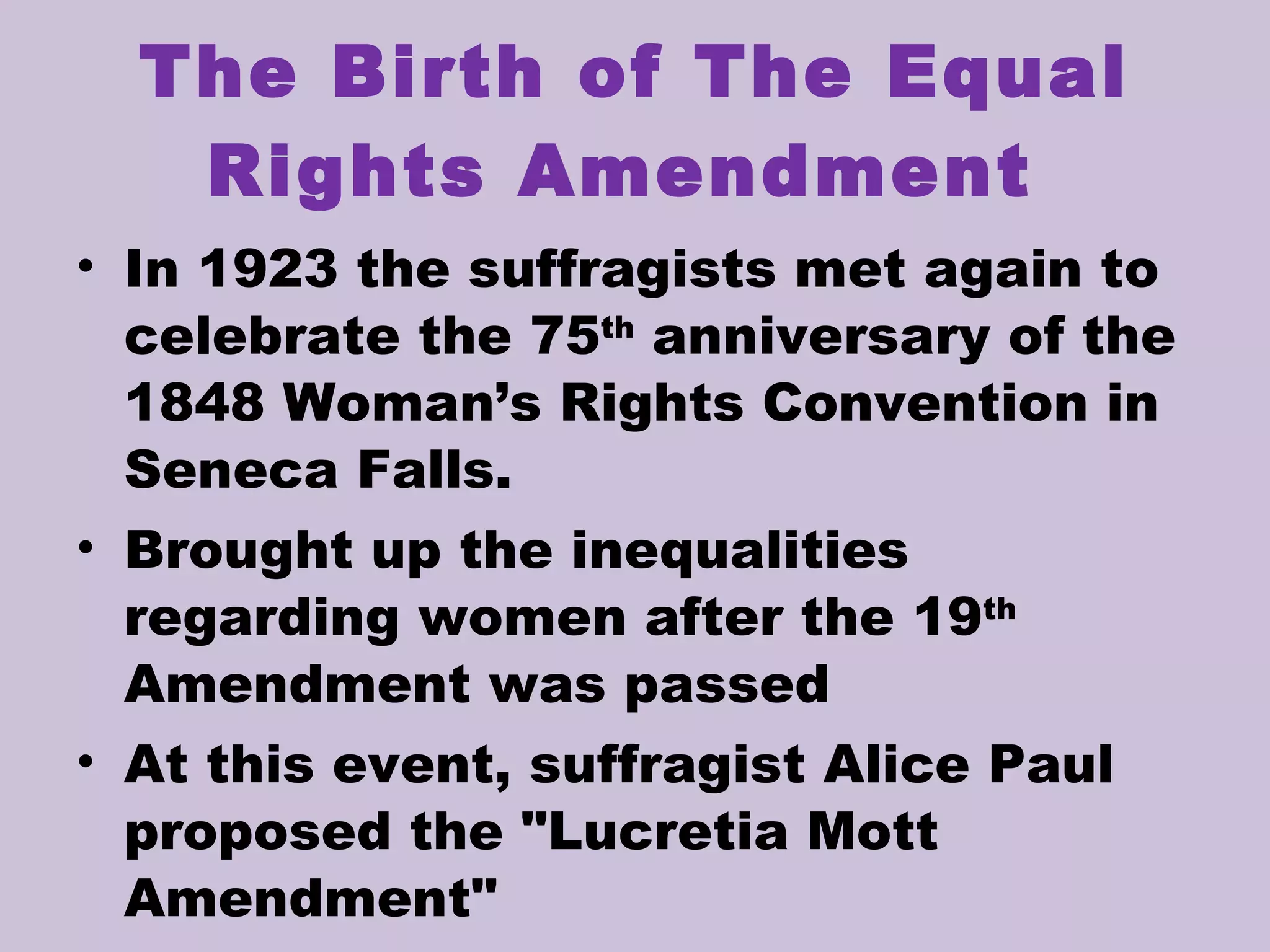 History Of The Equal Rights Amendment | PPT