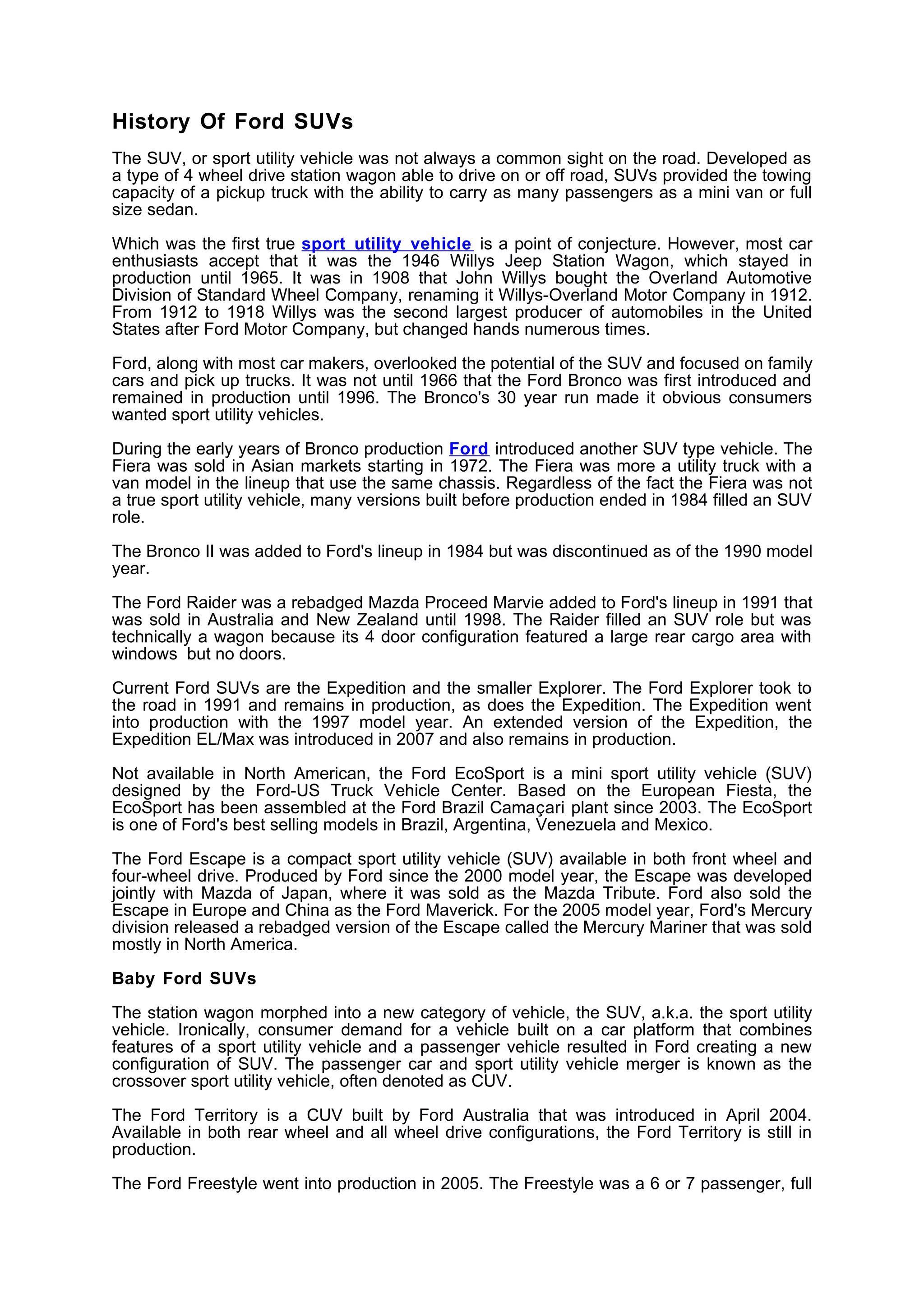 History of the_ford_suv | PDF