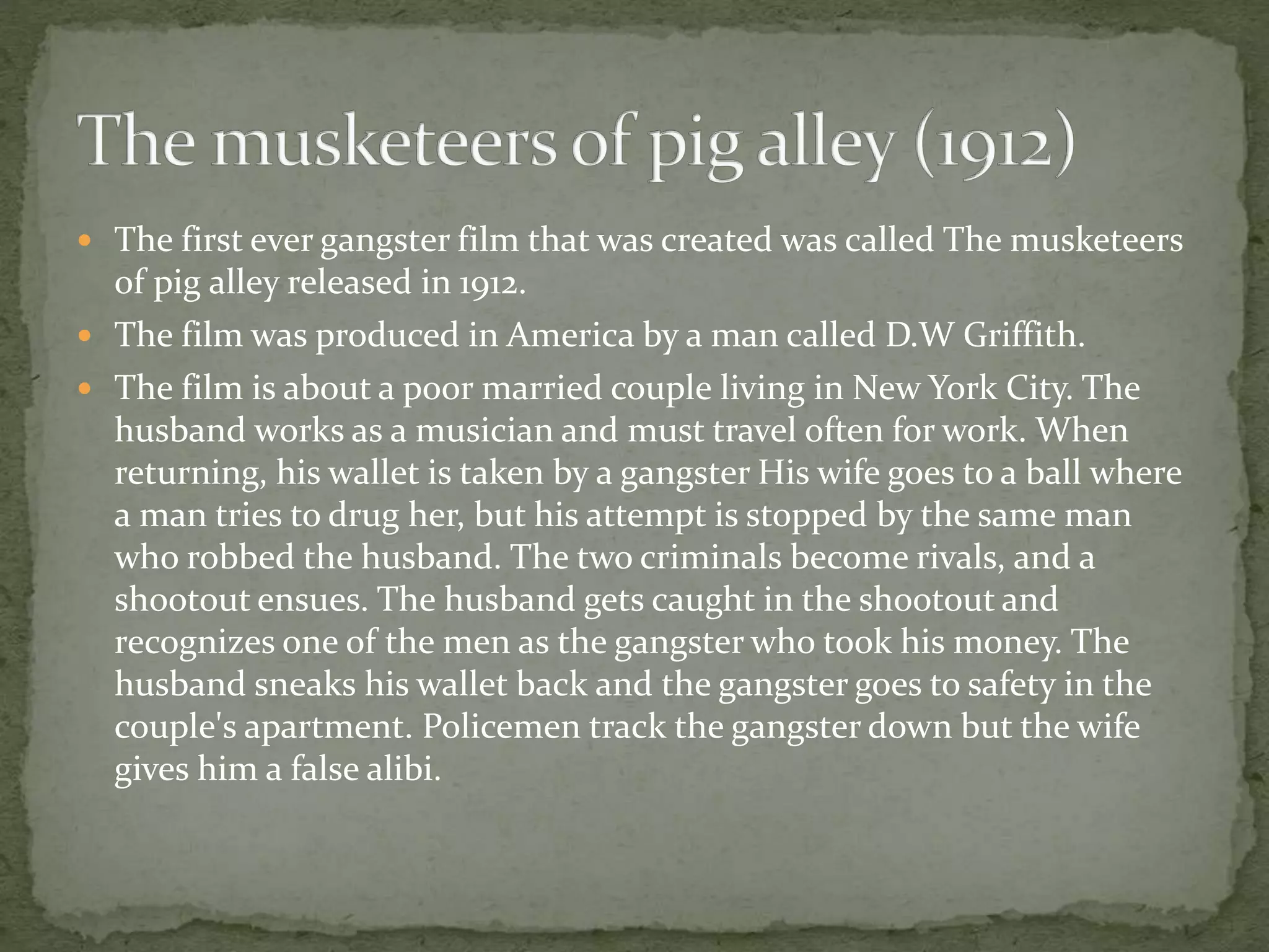 History of the gangster genre | PPTX