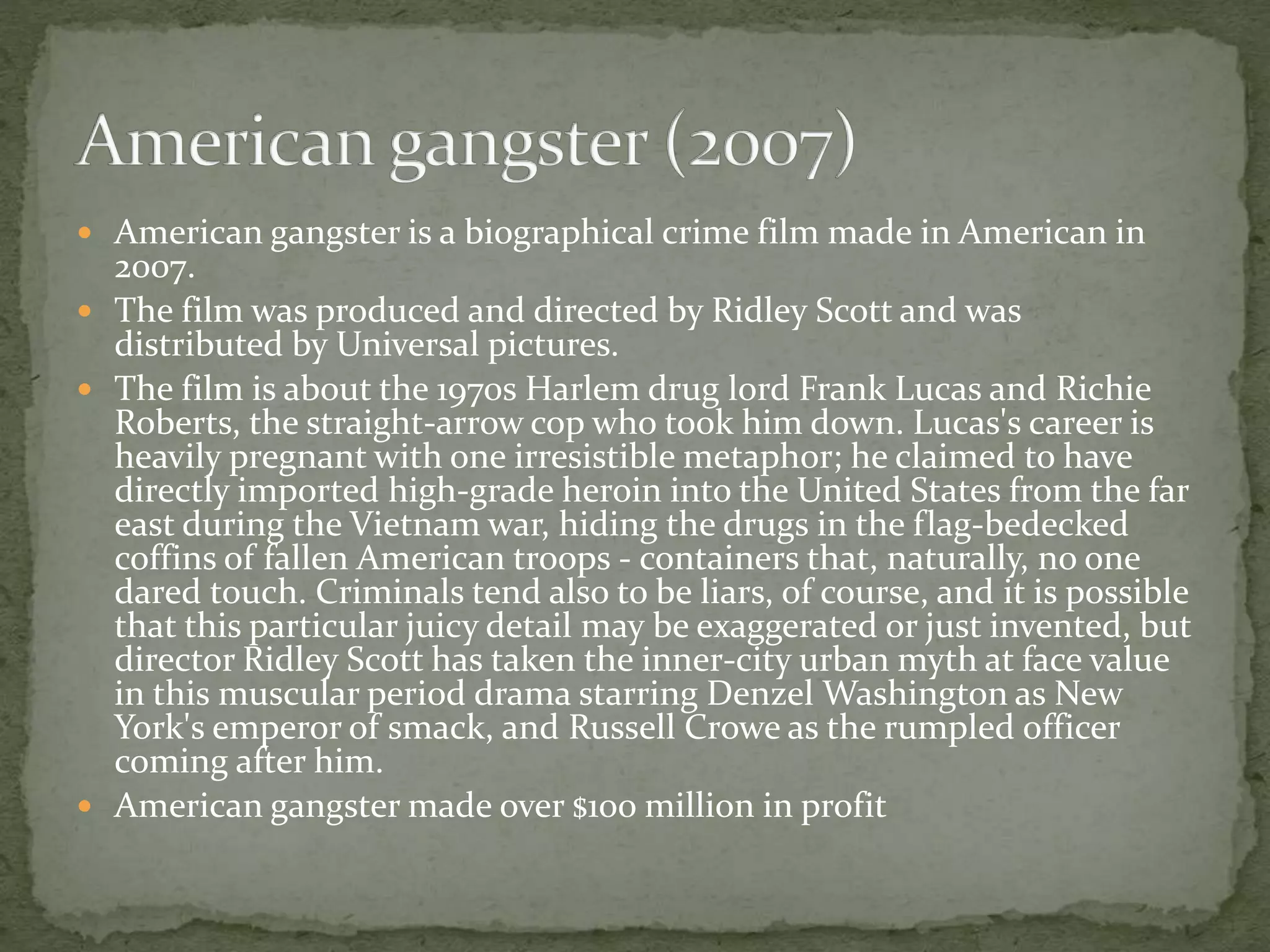 History of the gangster genre | PPTX