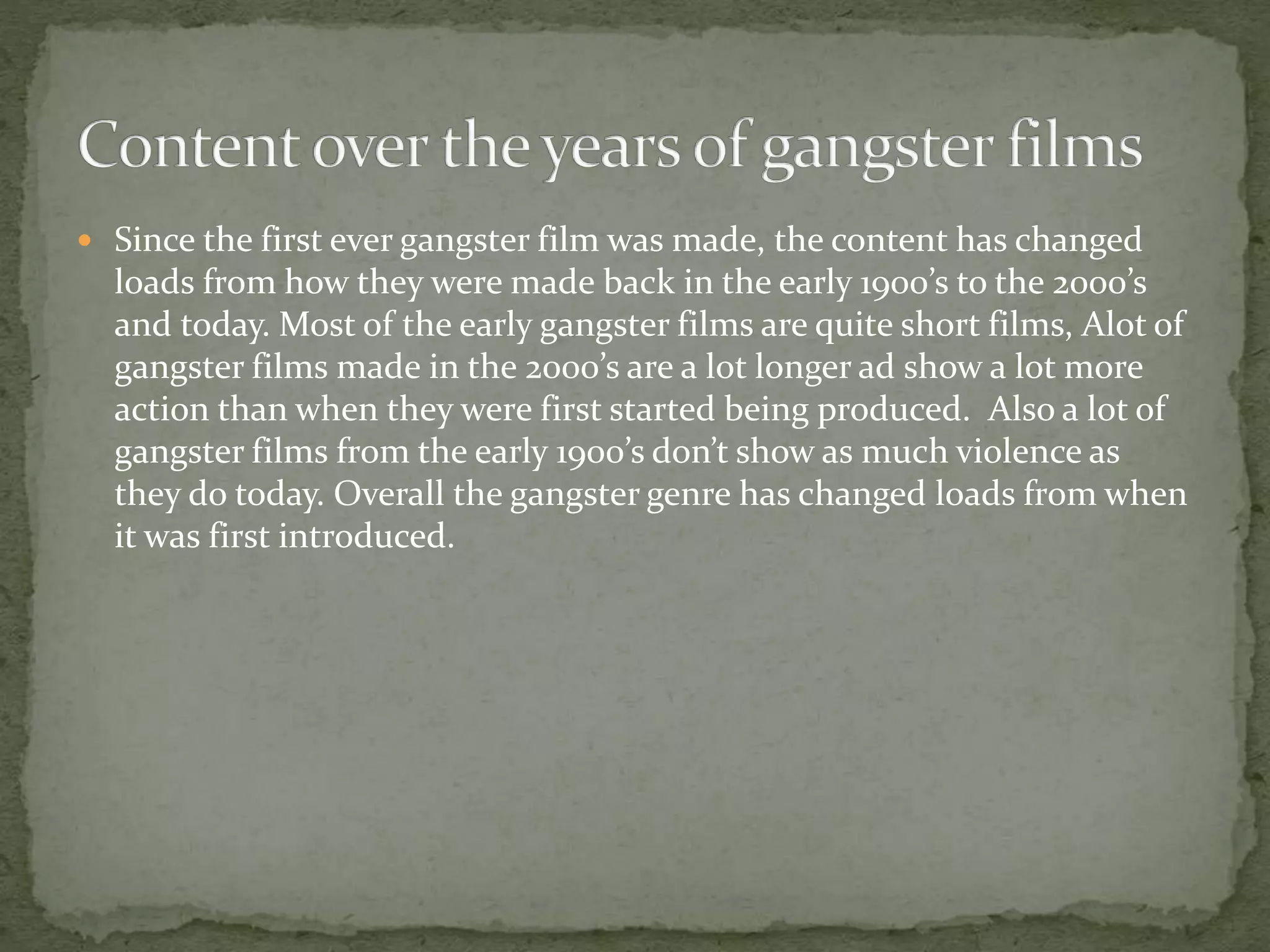 History of the gangster genre | PPTX