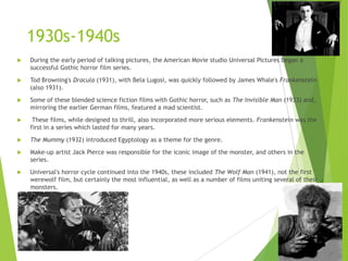 History of the genre: Horror | PPTX | Movies | Entertainment