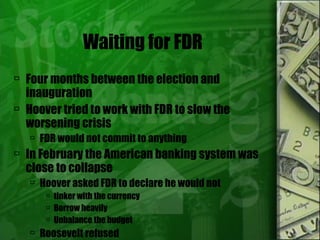 History Of The Great Depression | PPT | Economy | Business and Finance