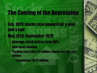 History Of The Great Depression | PPT | Economy | Business and Finance