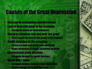 History Of The Great Depression | PPT | Economy | Business and Finance