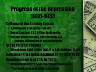 History Of The Great Depression | PPT | Economy | Business and Finance