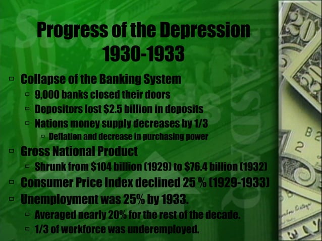History Of The Great Depression | PPT | Economy | Business and Finance
