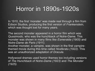 History of the Horror Genre | PPT