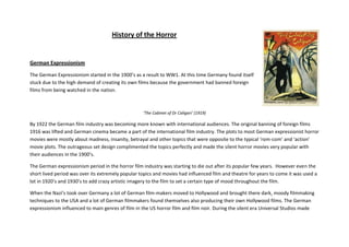 History of the Horror Genre | PPT