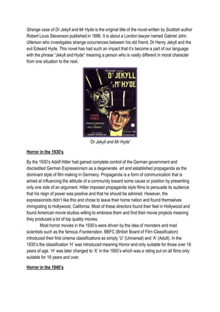 History of the horror genre | DOCX