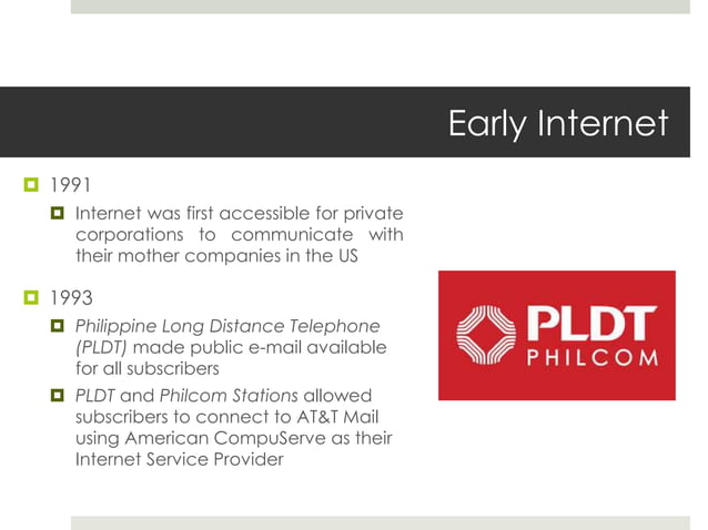 History of the PHILIPPINE Internet | PPTX | Internet | Computing