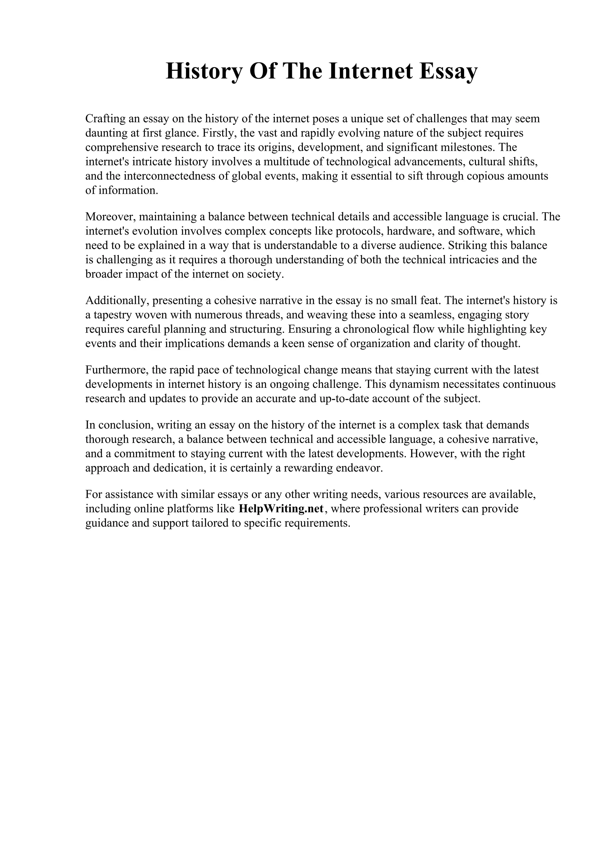 History Of The Internet Essay.pdf