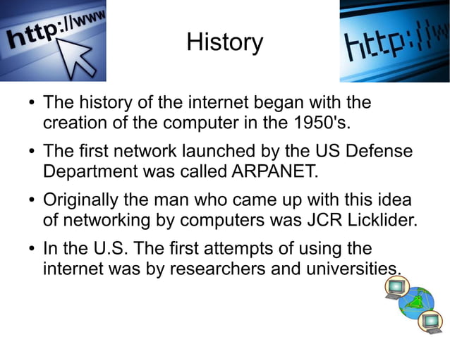 History of the internet presentation | PPT