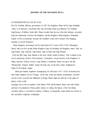 History of the kingdom muna | PDF