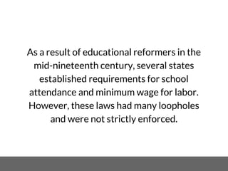 History of the Labor Movement: Child Labor in America | PDF