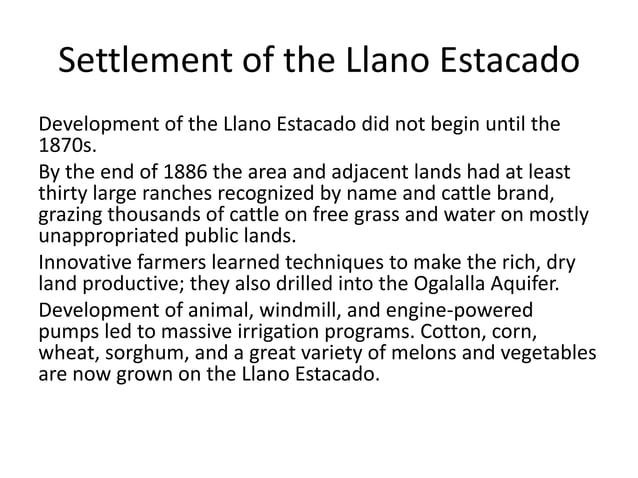 History of the llano estacado | PPT