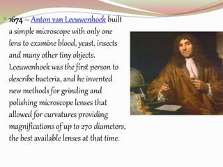 1674 Leeuwenhoeks Simple Microscope