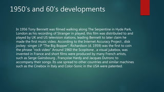 History of the music video | PPTX