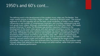 History of the music video | PPTX