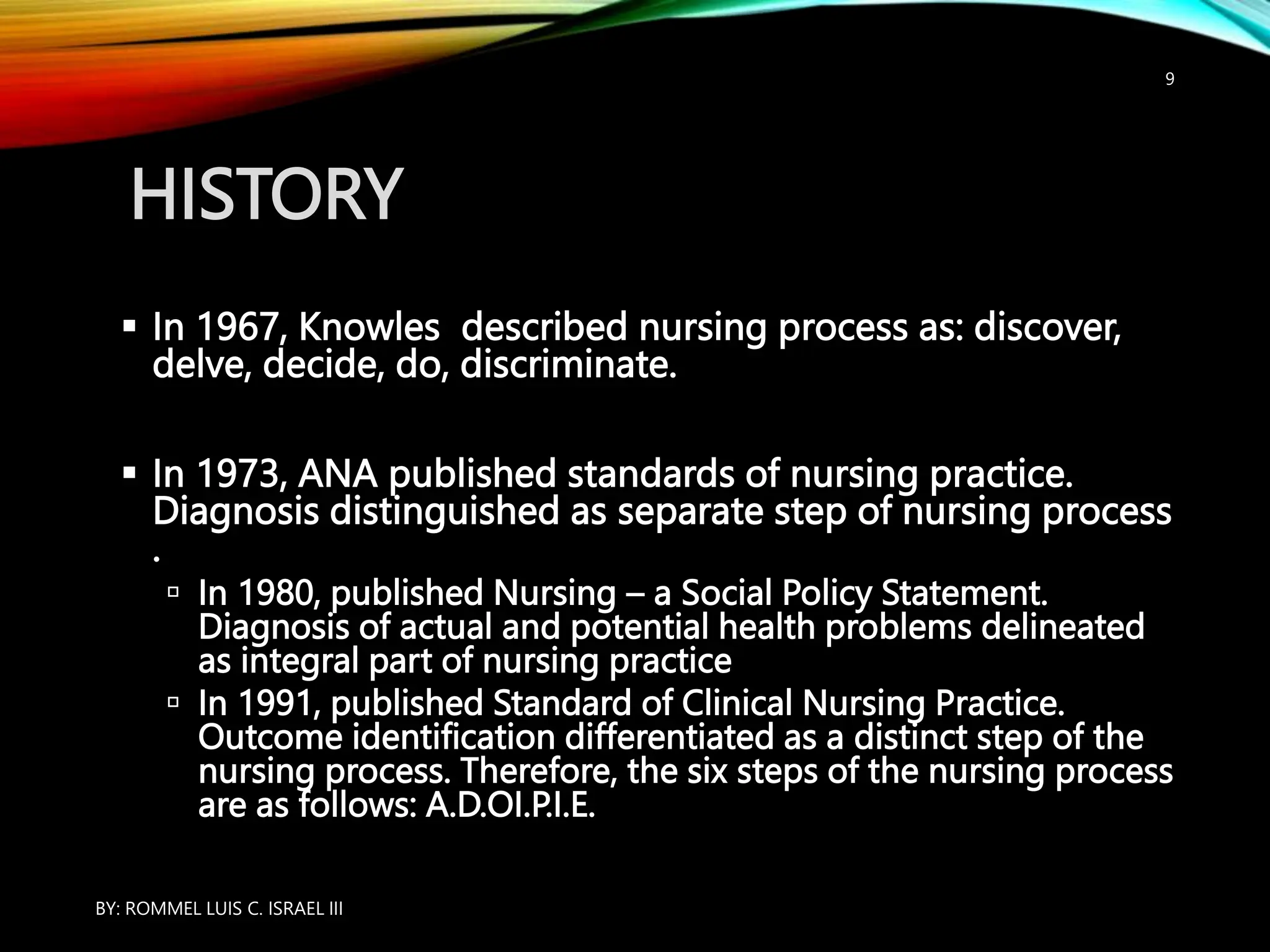 HISTORY OF THE NURSING PROCESS: AN OVERVIEW | PPT