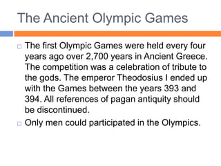 History of the olympic games | PPTX