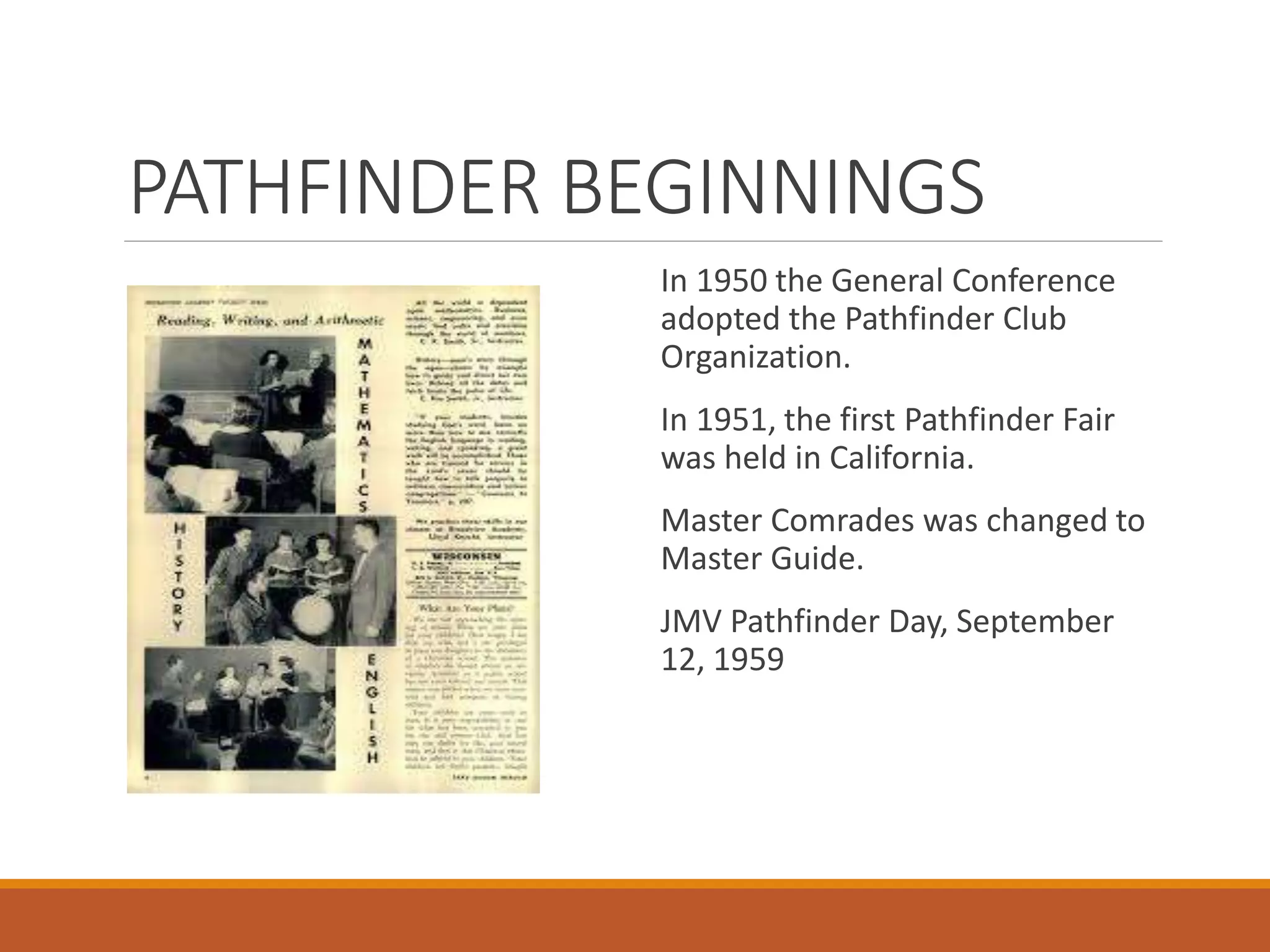 History of the pathfinder club, Maratroopers | PPTX