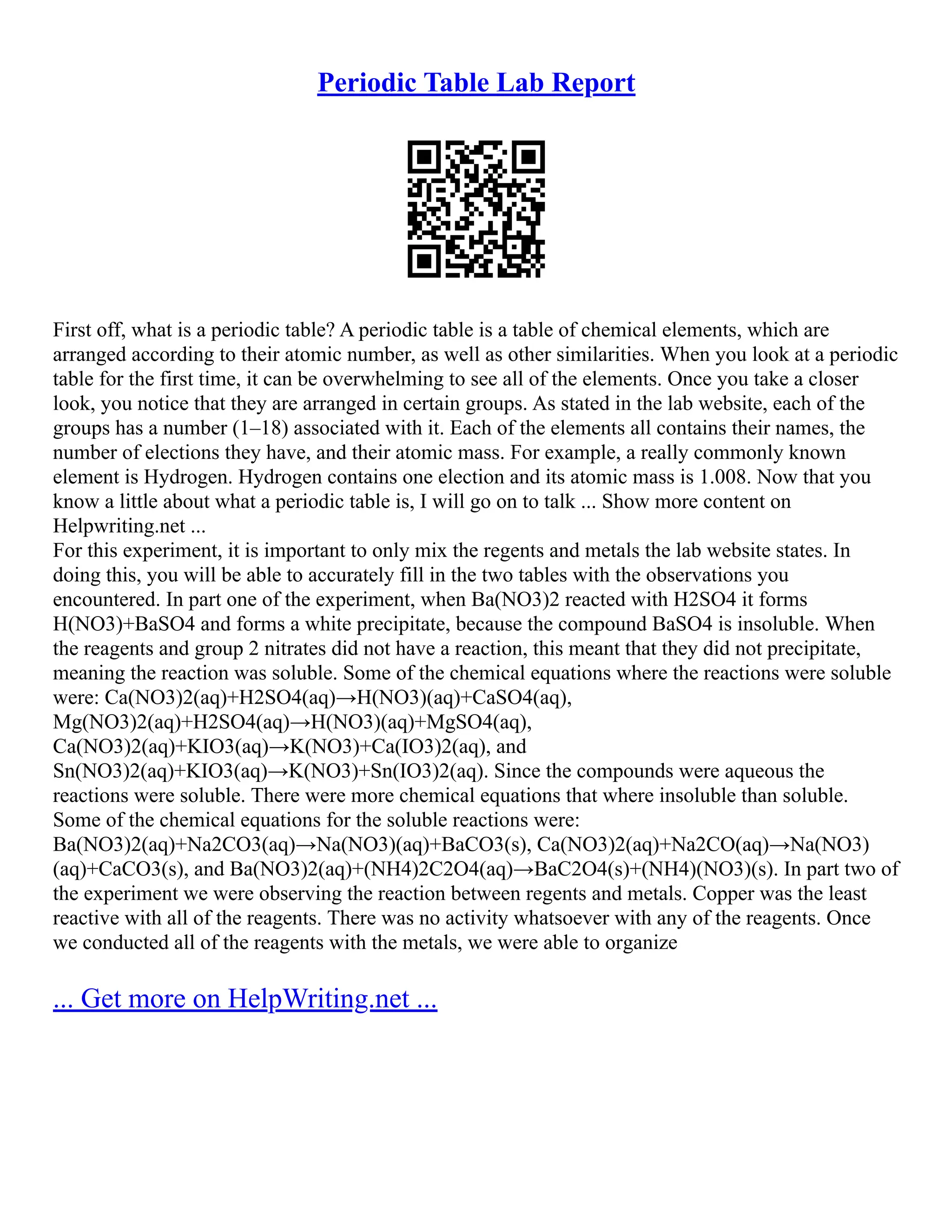 History Of The Periodic Table Of Elements | PDF