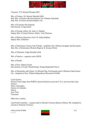 History of the PG-RNA|The Provisional Government of the Republic of New Afrika | PDF