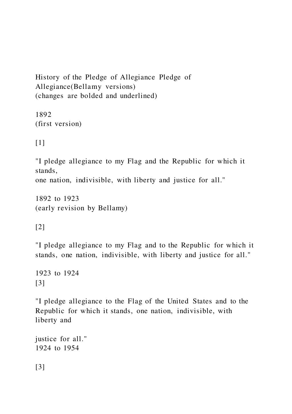 History of the Pledge of Allegiance Pledge of Allegiance(Bella | DOCX