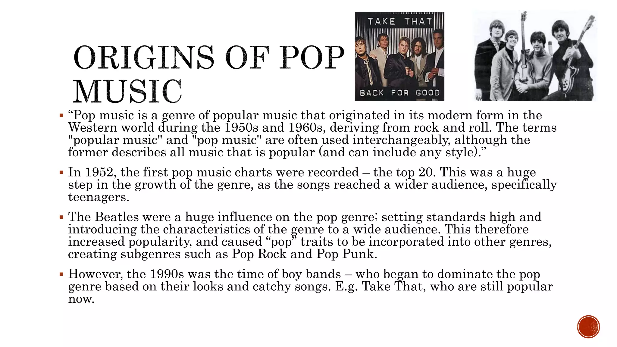 History of the Pop Genre | PPTX