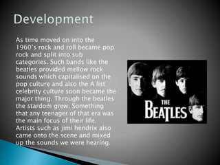 History of the pop rock genre | PPTX