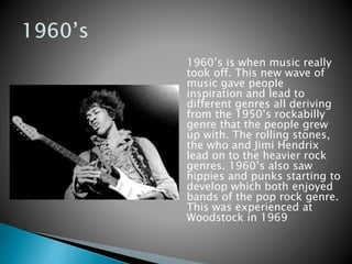 History of the pop rock genre | PPTX