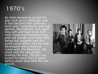 History of the pop rock genre | PPTX