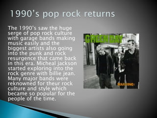 History of the pop rock genre | PPTX