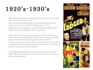 History of the thriller genre | PPTX