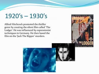 History of the thriller genre timeline | PPTX