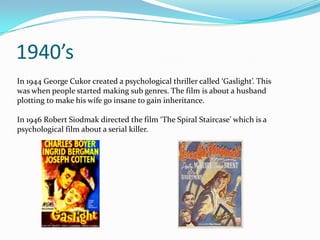 History of the thriller genre timeline | PPTX