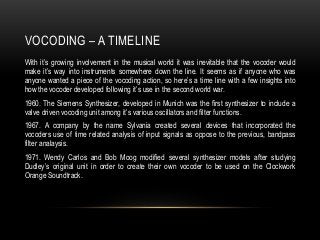 History of the vocoder | PPTX