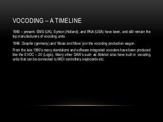 History of the vocoder | PPTX