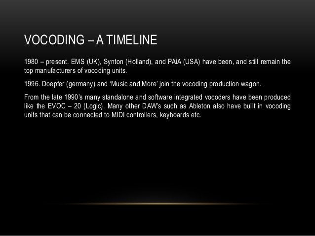 History of the vocoder | PPTX | Digital Audio | Computer Software and Applications