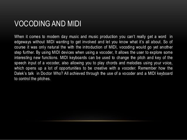 History of the vocoder | PPTX | Digital Audio | Computer Software and Applications