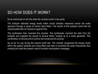 History of the vocoder (final) | PPT