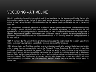 History of the vocoder (final) | PPT